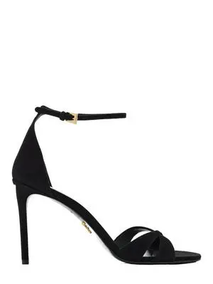 Prada Suede Stiletto Sandals - Black