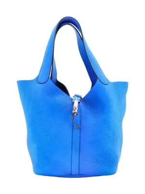 Hermès Picotin Lock Mm Bucket Bag Clemence - Blue