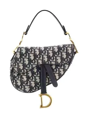 Dior Saddle Handbag Oblique Canvas Mini Shoulder Bag Blue