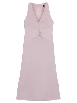 BOSS Crinkle Satin Gathered-front Dress - Light Purple