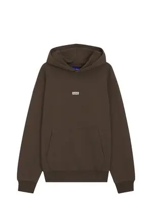 Hugo Cotton Terry Hoodie With Logo Detail - Dark Brown
