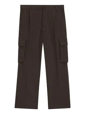 Hugo Slim-fit Herringbone Cargo Trousers - Brown