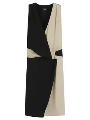 BOSS Color-Blocked Wrap Dress