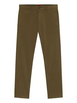 Hugo Slim-fit Stretch-cotton Gabardine Trousers - Light Green