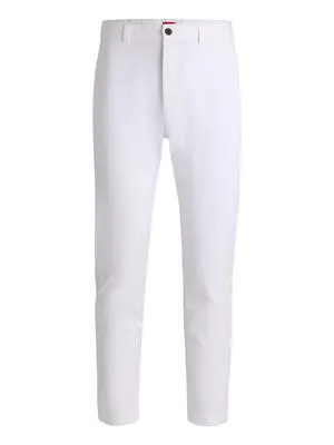 Hugo Slim-fit Stretch-cotton Gabardine Trousers - White