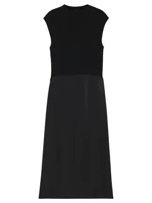 BOSS Knitted Dress With Satin Skirt - Black
