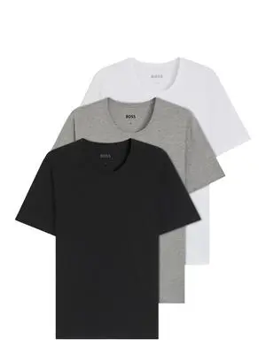 BOSS Three-pack Of Logo-embroidered Cotton T-shirts - Assorted Pre Pack