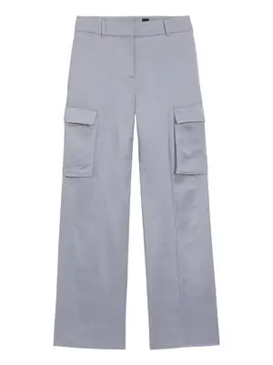 BOSS Regular-fit Sateen Trousers - Light Blue