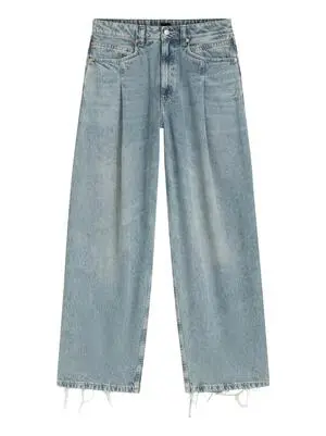 BOSS Wide-leg Jeans With Pleats - Blue