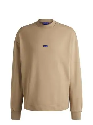 Hugo Cotton-terry Sweatshirt With Logo Patch Beige
