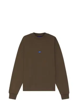 Hugo Cotton-terry Sweatshirt With Logo Patch - Dark Brown