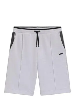 BOSS Relaxed-fit Quilted Jacquard Shorts - White