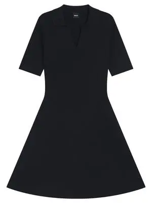 BOSS Knitted Skipper Collar Dress - Dark Blue