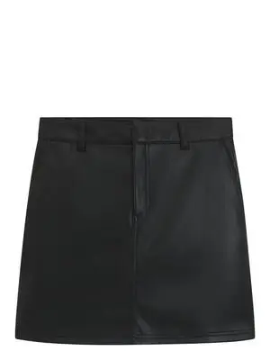 Hugo Mini Skirt In Faux Leather - Black