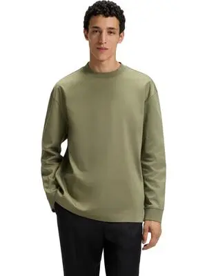 BOSS Mercerised-cotton T-shirt In A Relaxed Fit - Green