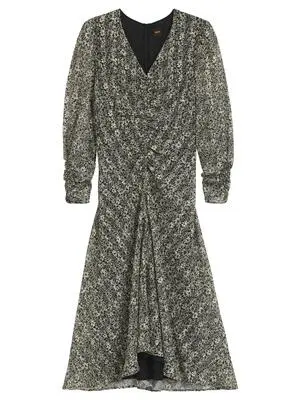 BOSS Printed Seersucker Midi Dress - Patterned