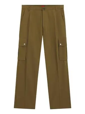 Hugo Slim-fit Mercerised Cotton Cargo Trousers - Light Green