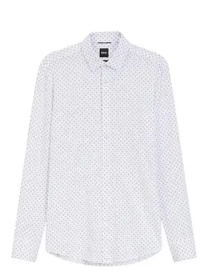 BOSS Slim-fit Shirt In Italian-made Performance-stretch Jersey Patterned