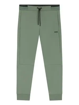 BOSS Stripe-detail Tracksuit Bottoms In A Cotton Blend - Light Green