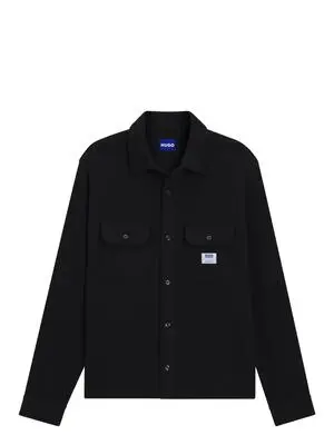 Hugo Oversized-fit Shirt In A Structured Cotton Blend - Black
