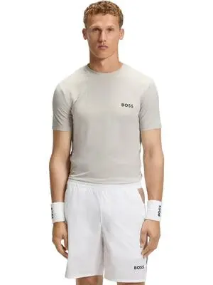 BOSS Active Moisture-managing Slim-fit T-shirt In Stretch Jersey - Light Beige