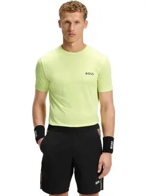 BOSS Active Moisture-managing Slim-fit T-shirt In Stretch Jersey - Light Green