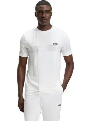 BOSS Active Moisture-managing Slim-fit T-shirt In Stretch Jersey - White