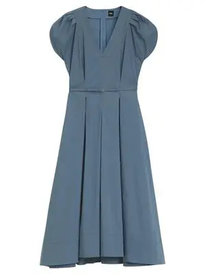 BOSS Cotton Blend Belted Dress - Light Blue