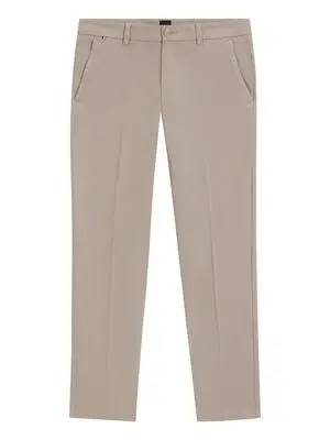 BOSS Slim-fit Stretch-cotton Gabardine Trousers - Light Beige