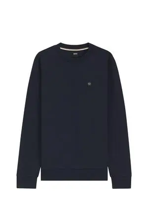 BOSS Cotton-blend Sweatshirt With Monogram - Dark Blue