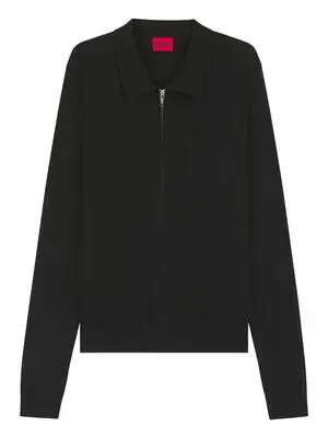 Hugo Regular-fit Knit Jacket - Black