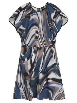 BOSS Satin Dress With Swirl Print - Patterned