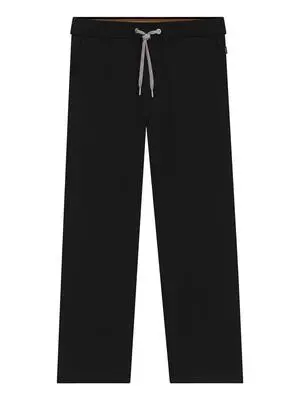 BOSS Patterned-drawcord Tracksuit Bottoms In A Cotton Blend - Black