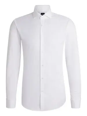 BOSS Slim-fit Shirt In Structured Cotton White