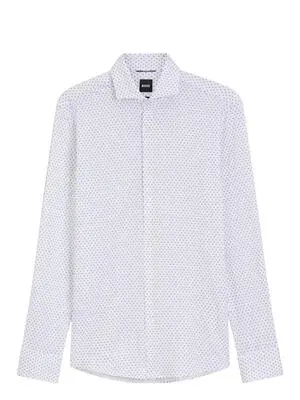 BOSS Printed Slim-fit Shirt In Performance-stretch Jersey Patterned