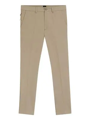 BOSS Slim-fit Cotton-blend Twill Pants - Khaki