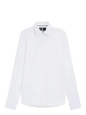 BOSS Slim-fit Shirt In Structured Performance-stretch Jersey White