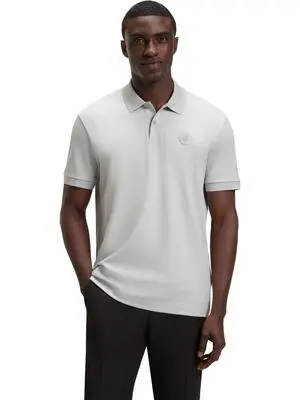 BOSS Pima-cotton Polo Shirt With Double B Monogram - Light Grey