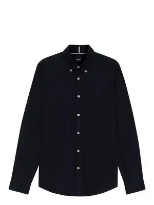 BOSS Slim-fit Shirt In Oxford Cotton - Dark Blue