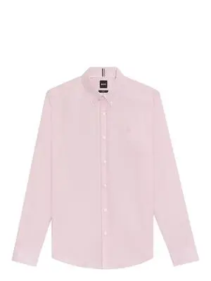 BOSS Slim-fit Shirt With Double B Monogram - Light Pink