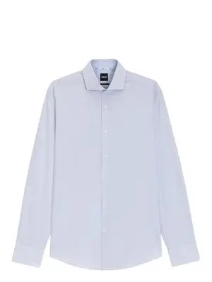 BOSS Regular-fit Shirt In Structured Cotton - Light Blue