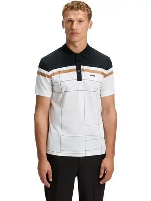 BOSS Stretch-cotton Slim-fit Polo Shirt With Quick-dry Function White