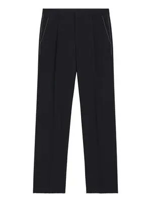 BOSS Melange Virgin Wool Trousers - Dark Blue