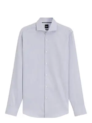 BOSS Wrinkle-resistant Slim-fit Shirt In Cotton Dobby - Light Blue