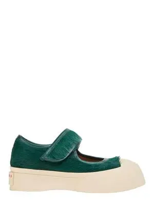 Marni Pablo Calf Hair Platform Sneakers - Emerald