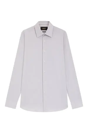 BOSS Regular-fit Shirt In An Italian-made Cotton Blend - Light Grey