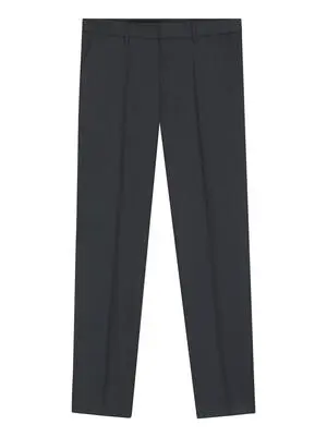 BOSS Regular-fit Trousers In Virgin-wool Serge - Dark Grey