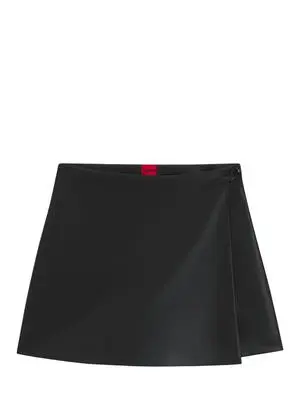 Hugo Faux-leather Mini Skort - Black