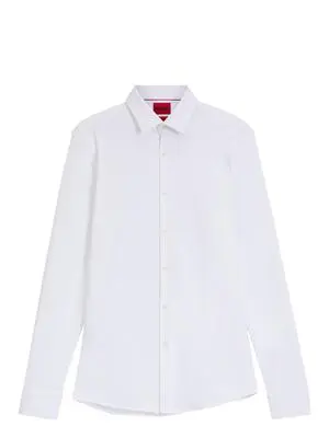 Hugo Slim-fit Shirt In Performance-stretch Jersey - White