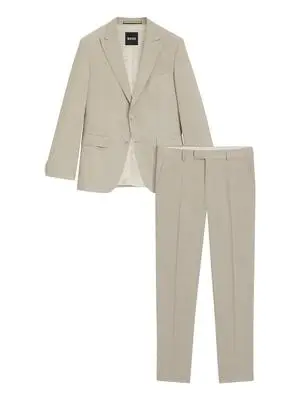BOSS Slim-fit Suit In Checked Stretch Wool - White